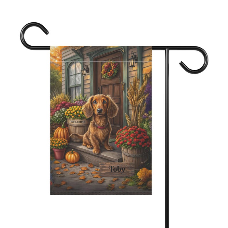 PERSONALIZED Dachshund Garden Flag, Doxie Welcome Flag, Pet Lover Gift ...