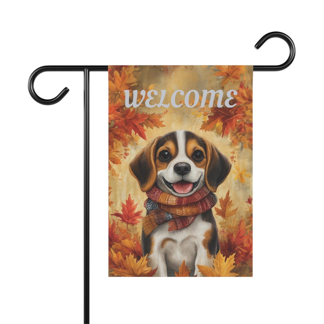 Beagle Fall Garden Flag, Beagle Welcome Garden Flag Gift, Beagle Lover ...