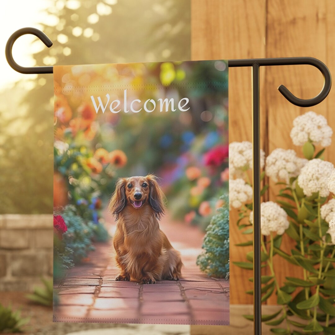 Dachshund Spring Garden & House Banner, 12x18 In, Dachshund Garden Flag ...