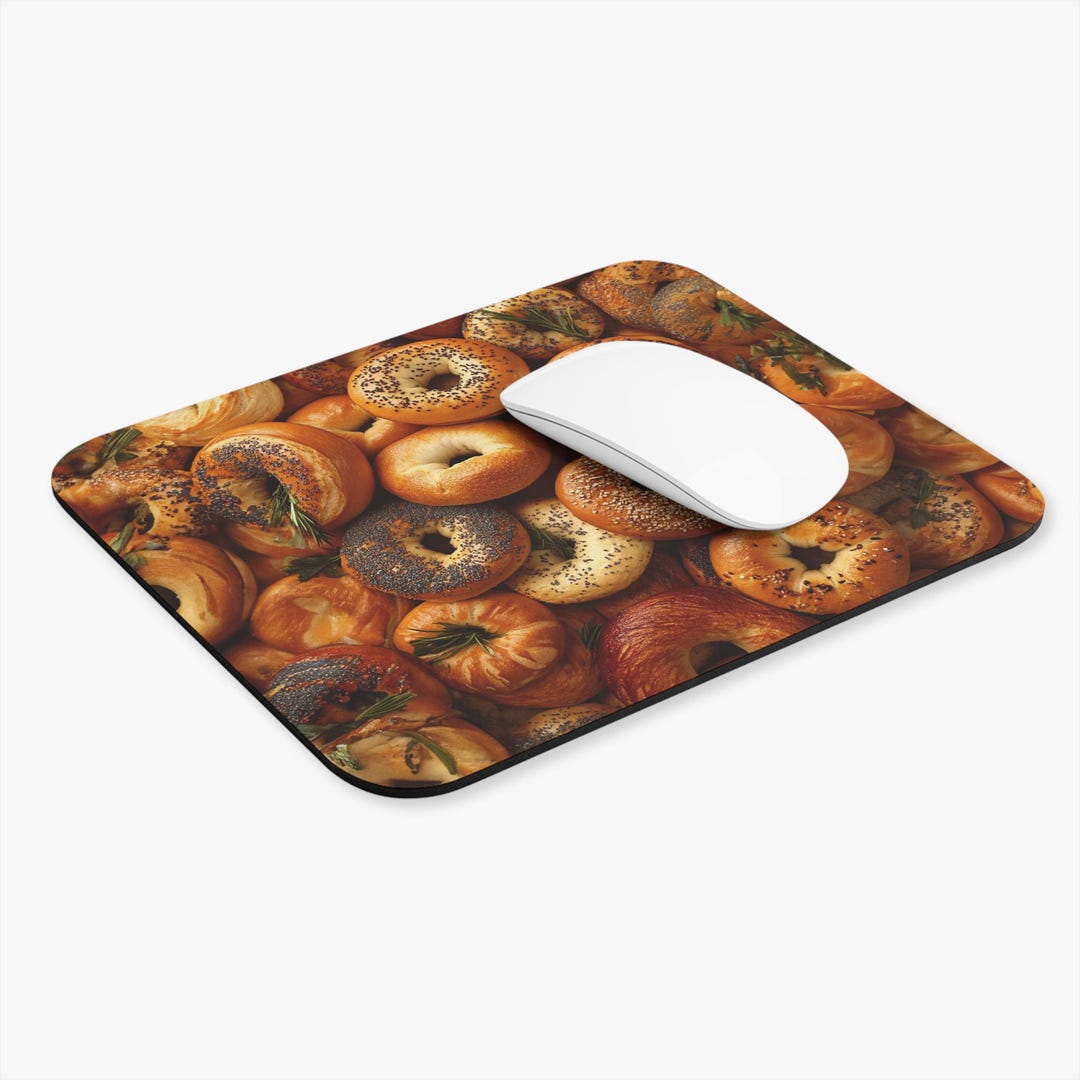 Bagel Mouse Pad, 9"x8", Bagel Lover Mouse Pad Gift, Bagel Lover Funny ...