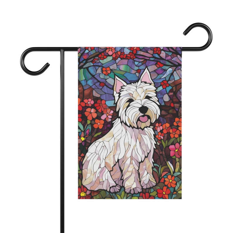 Westie Stained Glass Style Garden & House Banner, Westie Garden Flag ...