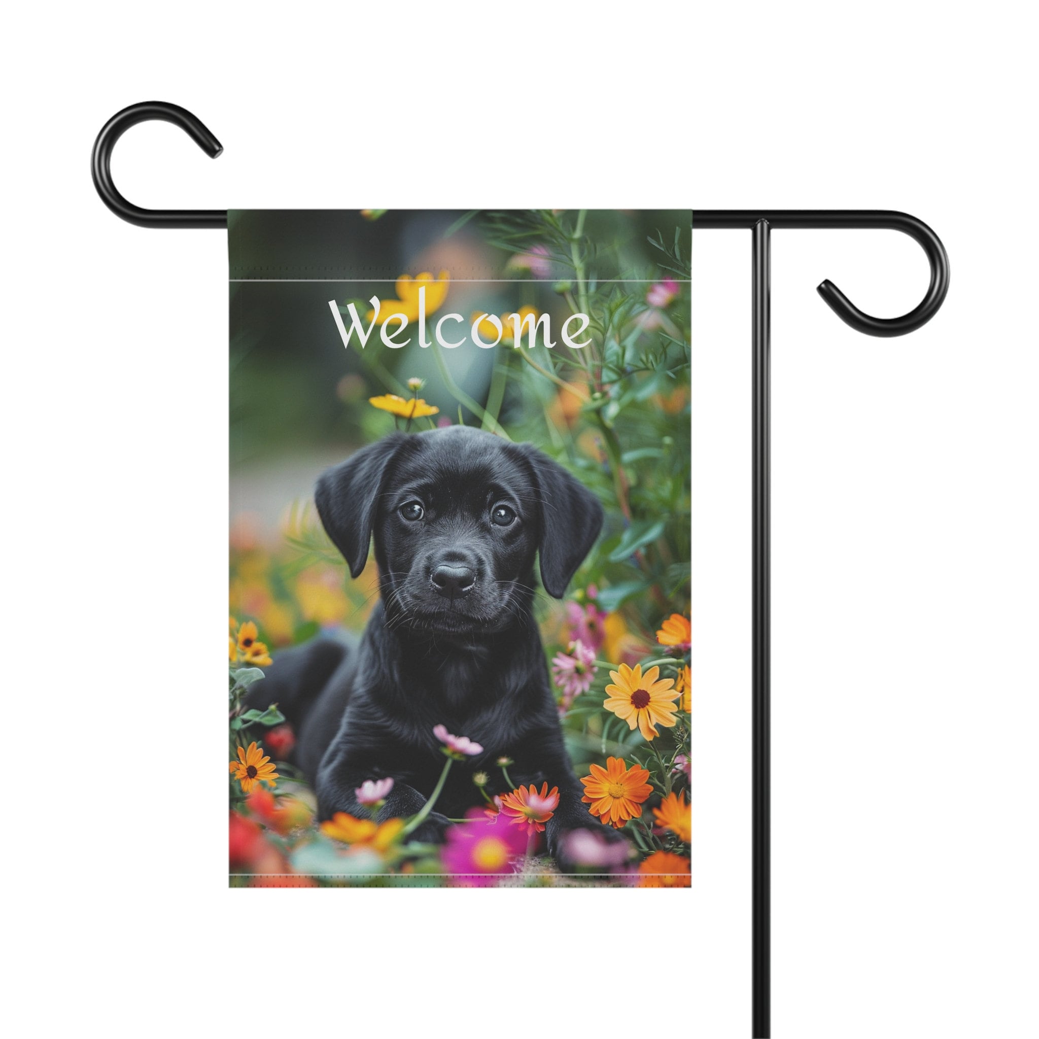 Black Lab Summer Garden & House Banner, Black Lab Summer Garden Flag ...