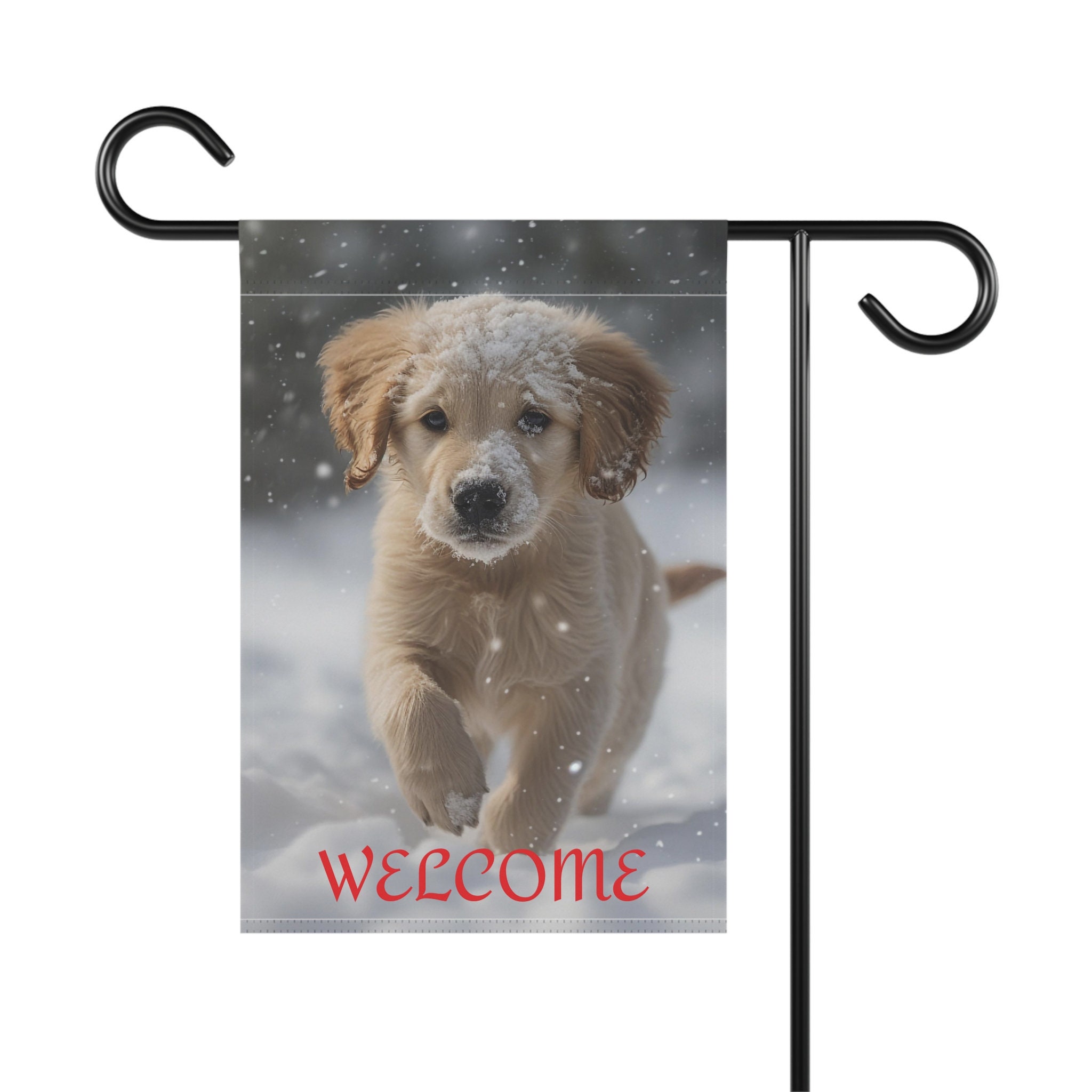 Golden Retriever Garden & House Banner Golden Winter Garden - Etsy