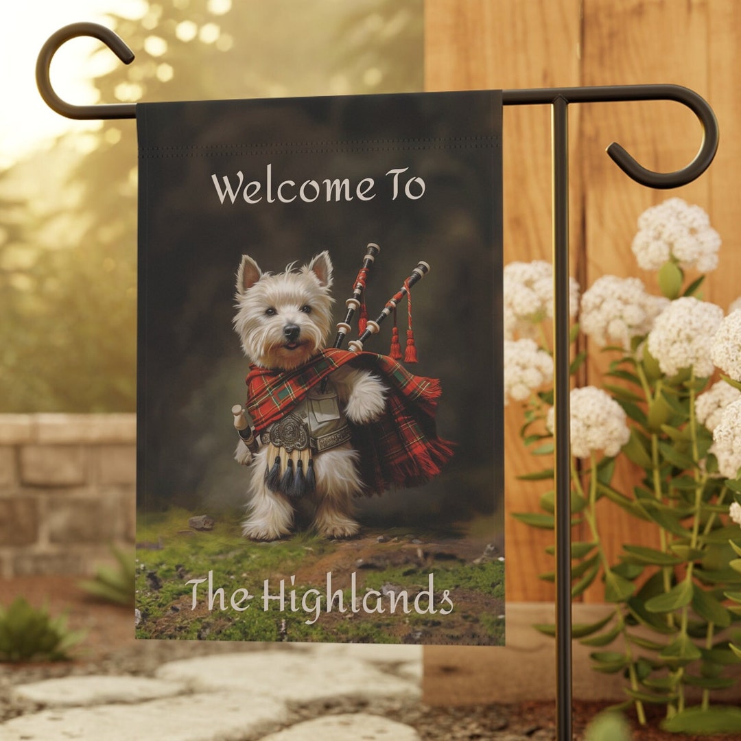 Westie Highlands Garden & House Banner, Westie Garden Flag, Westie ...
