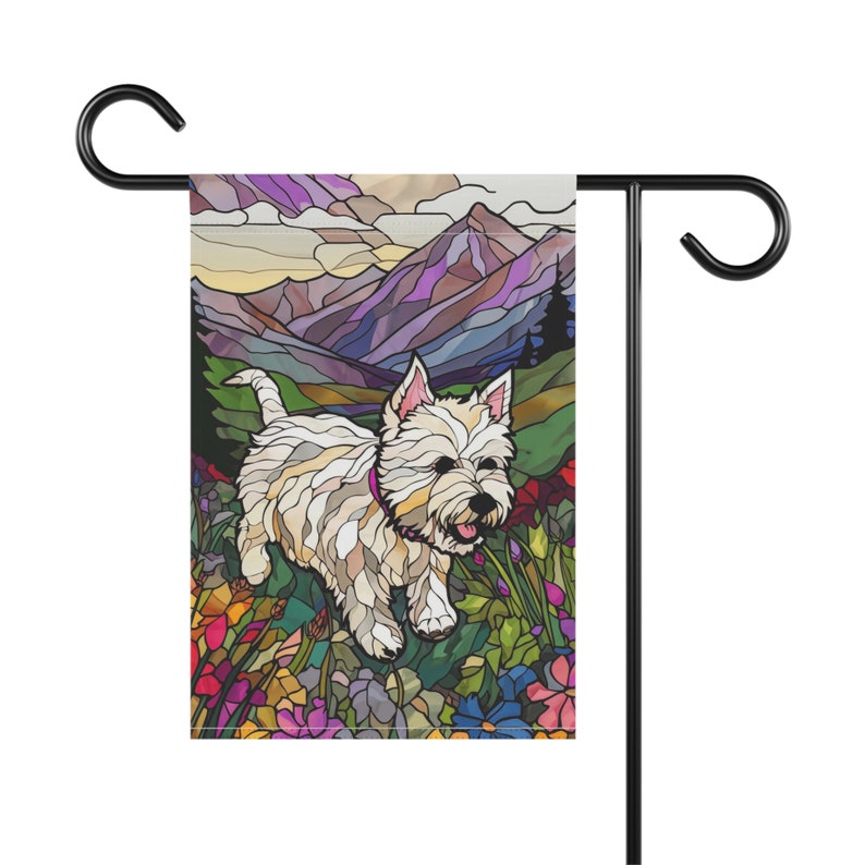 Westie Stained Glass Style Garden & House Banner, Westie Garden Flag ...