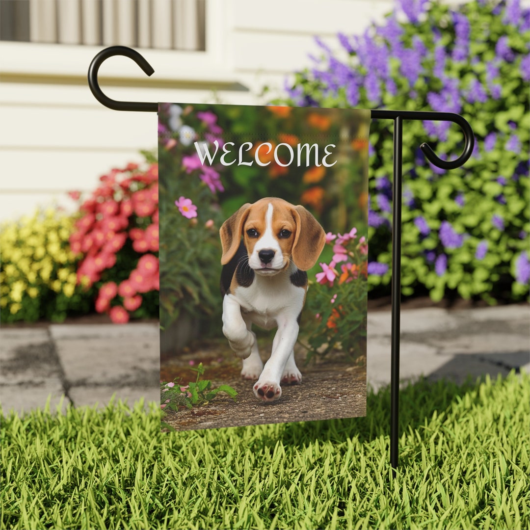 Beagle Garden & House Banner, Beagle Welcome Garden Flag, Beagle Lover ...