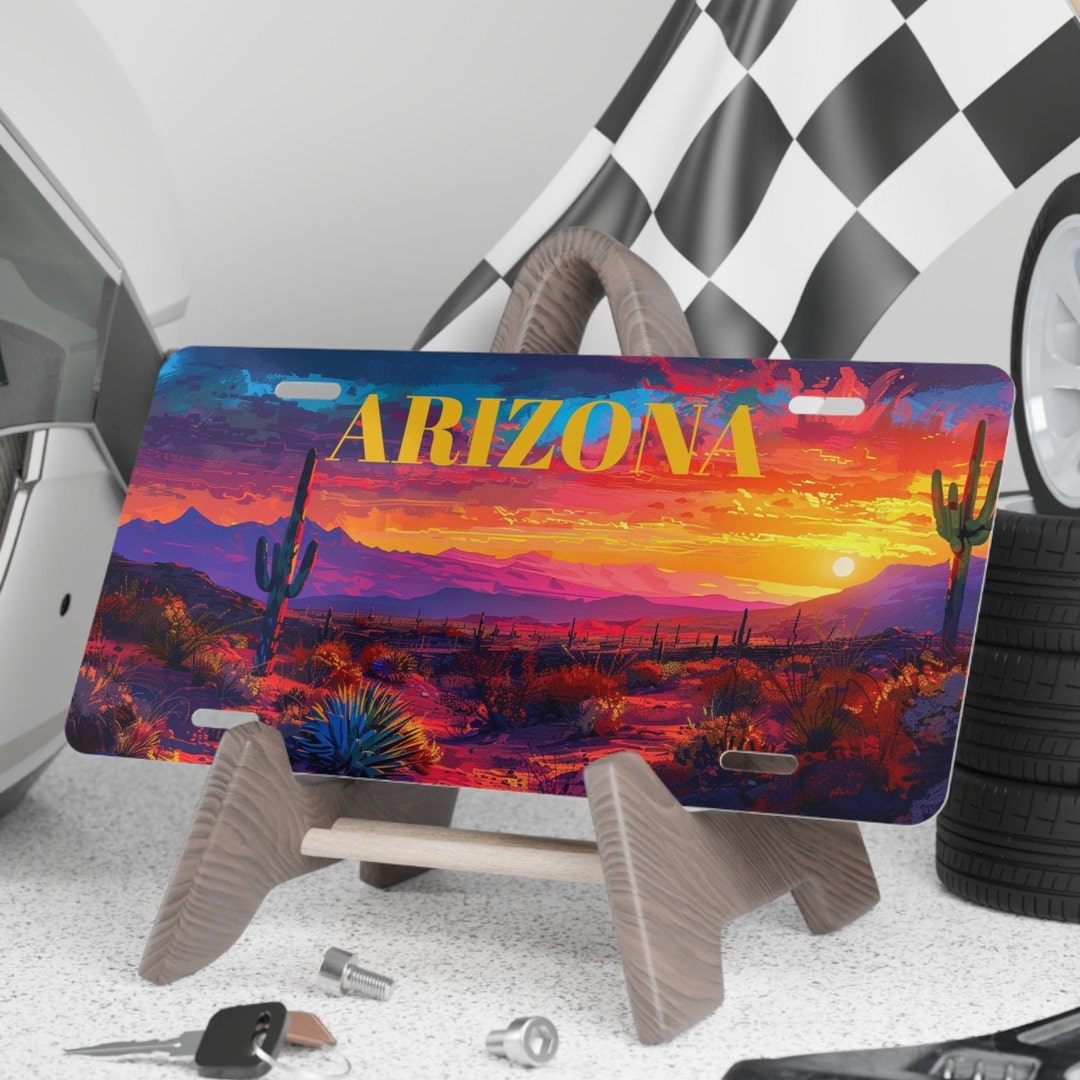 Arizona Sunset Vanity Plate, Roadrunner Vanity Plate, Arizona ...