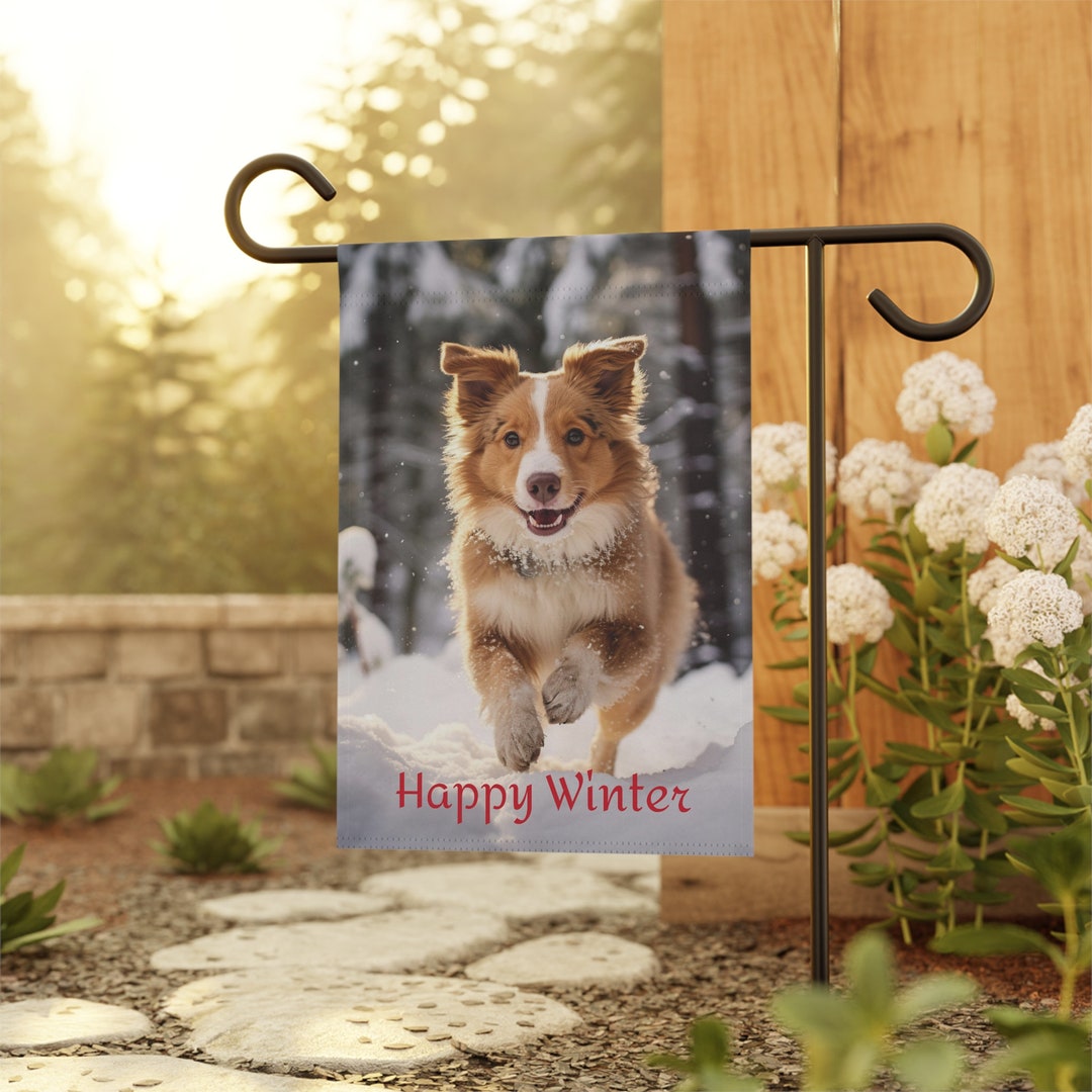 Shetland Sheepdog Puppy Winter Garden & House Banner, 12x18 In, Sheltie ...