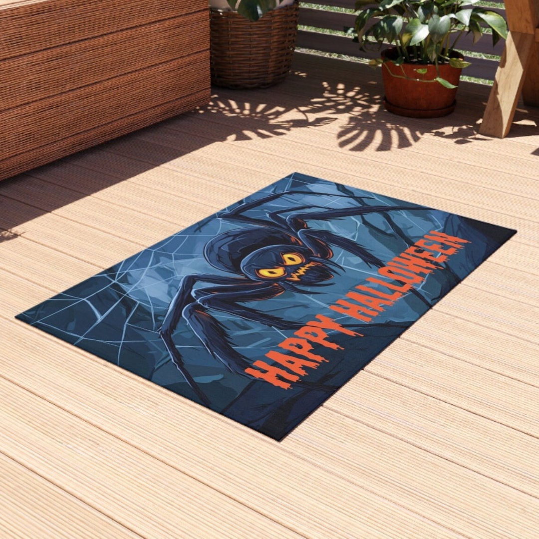 Halloween Outdoor Rug, Spider Outdoor Rug, Halloween Party Welcome Mat ...