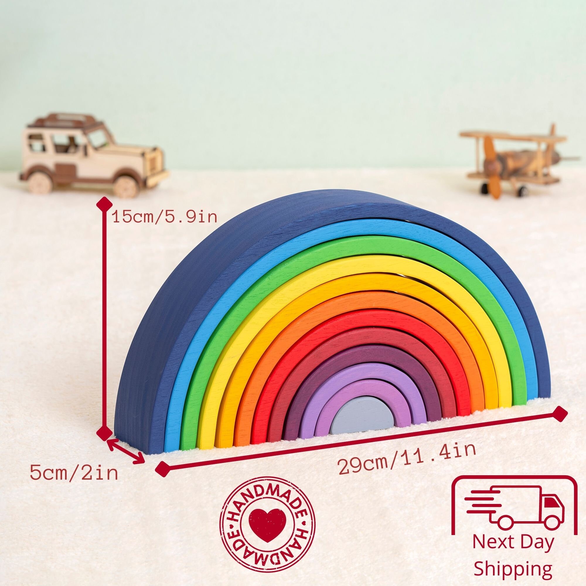 Montessori Wooden Rainbow Toys, 1st Birthday Gift, Educational Toy ...