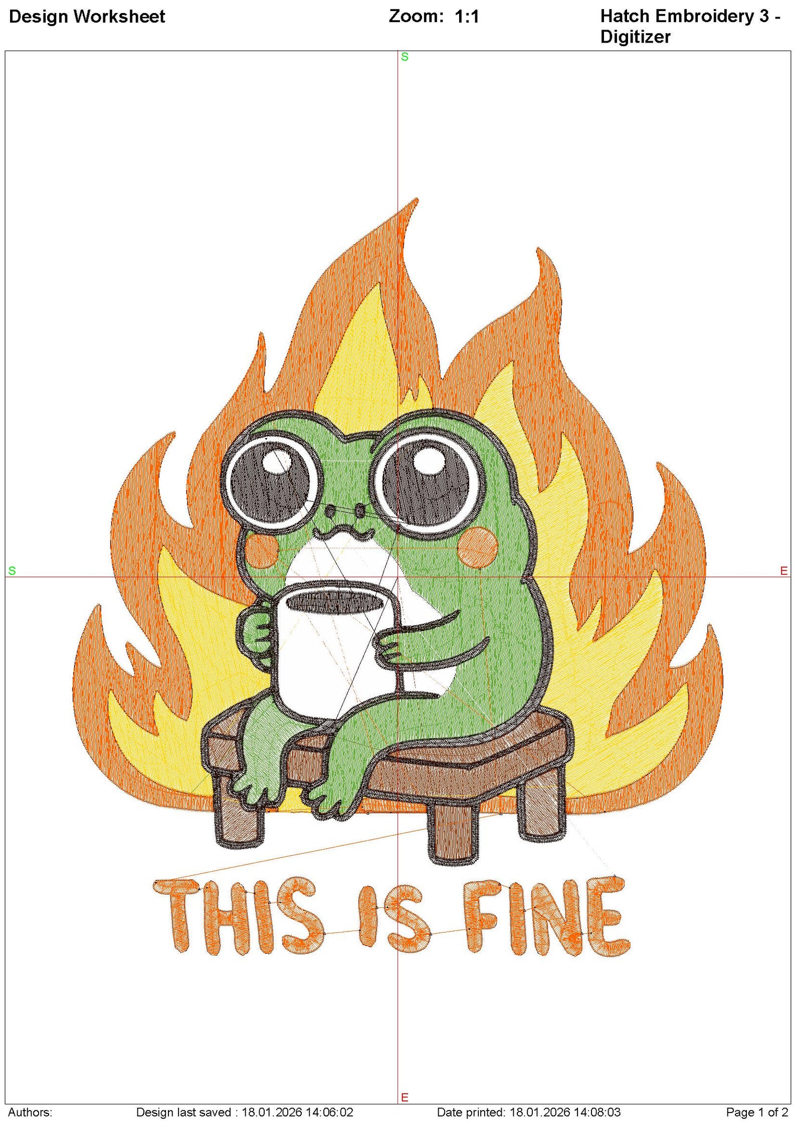 This is Fine Frog Embroidery Design – Internet Meme, Funny Cartoon ...