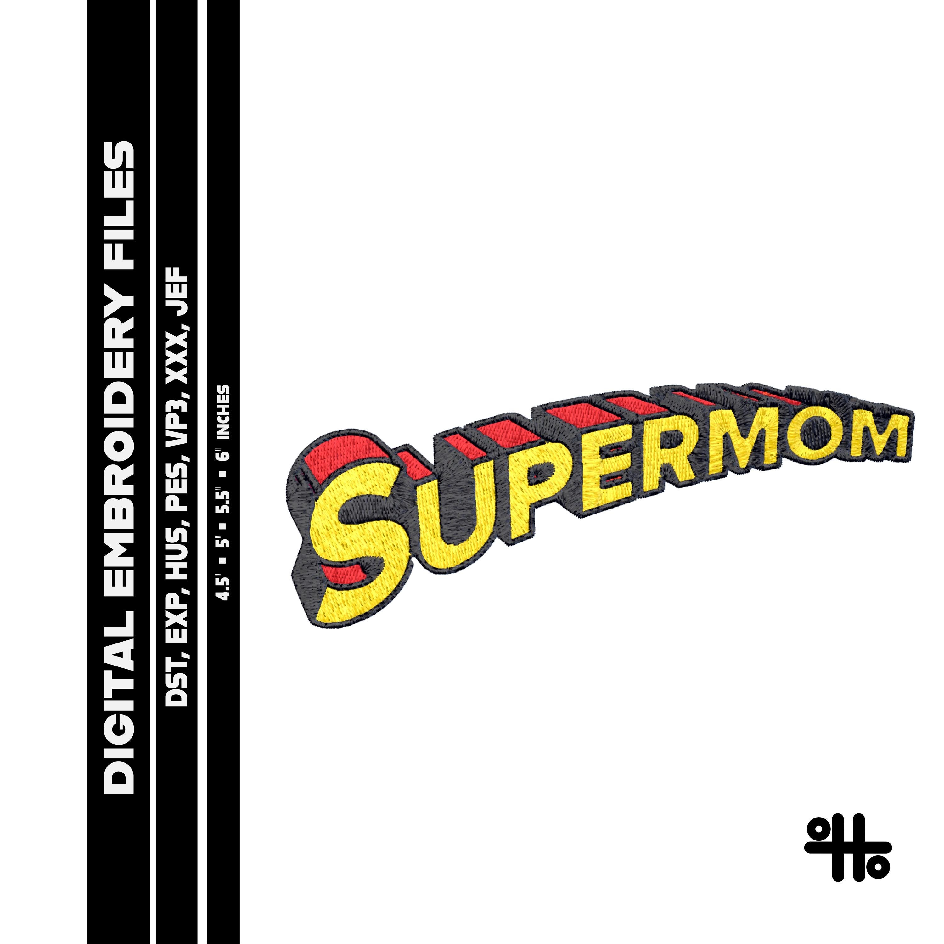 Supermom Embroidery Design - Comic Style Mother's Day (digital Download ...