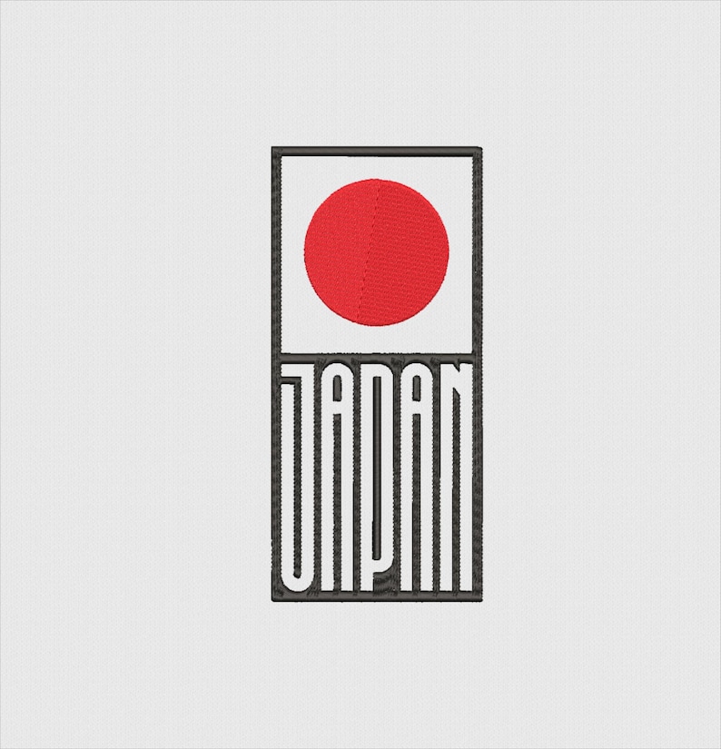 Japan Flag Embroidery Design, Minimalist Travel Art (digital Download ...