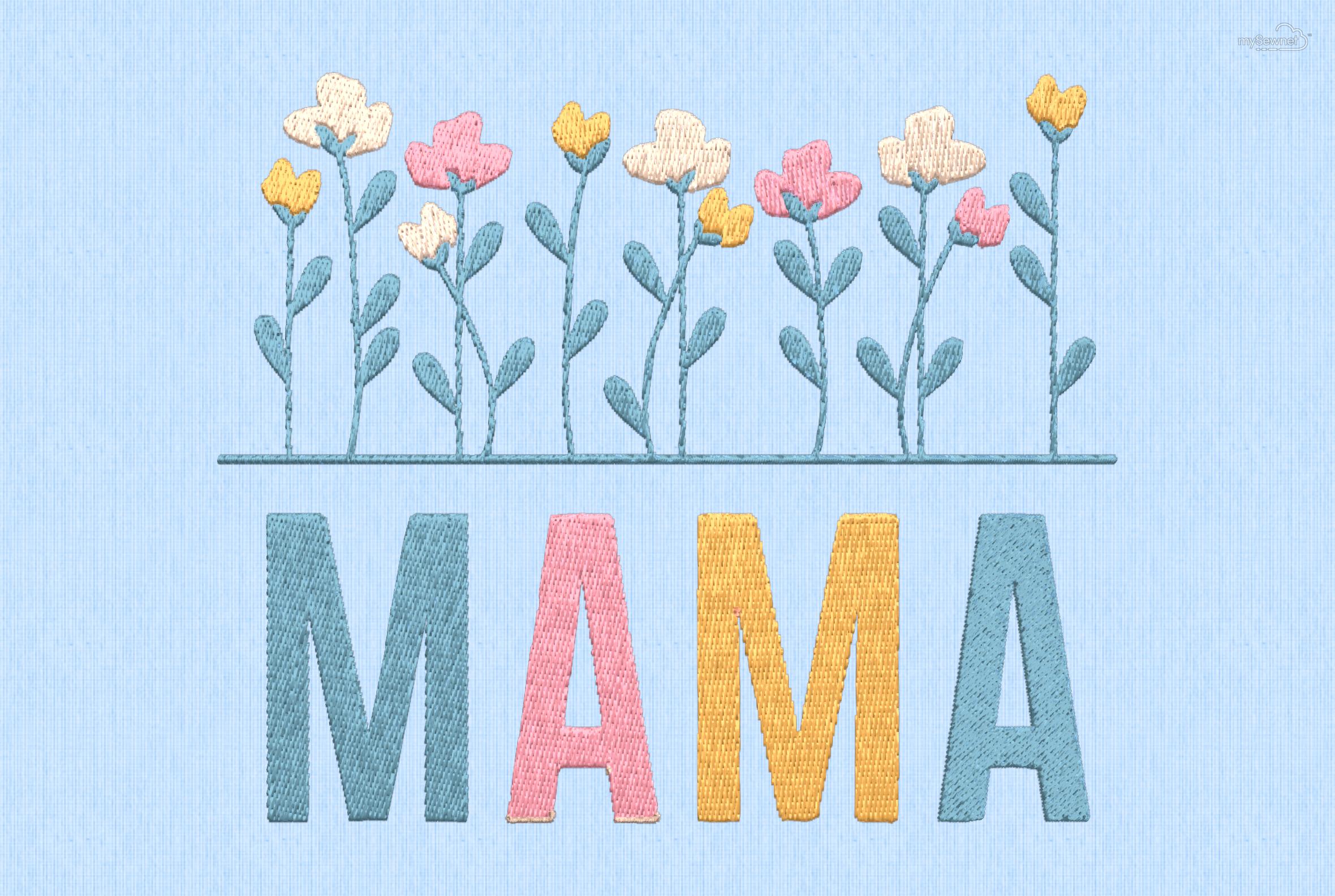 Floral MAMA Embroidery Design: Pastel Flowers (digital Download) - Etsy