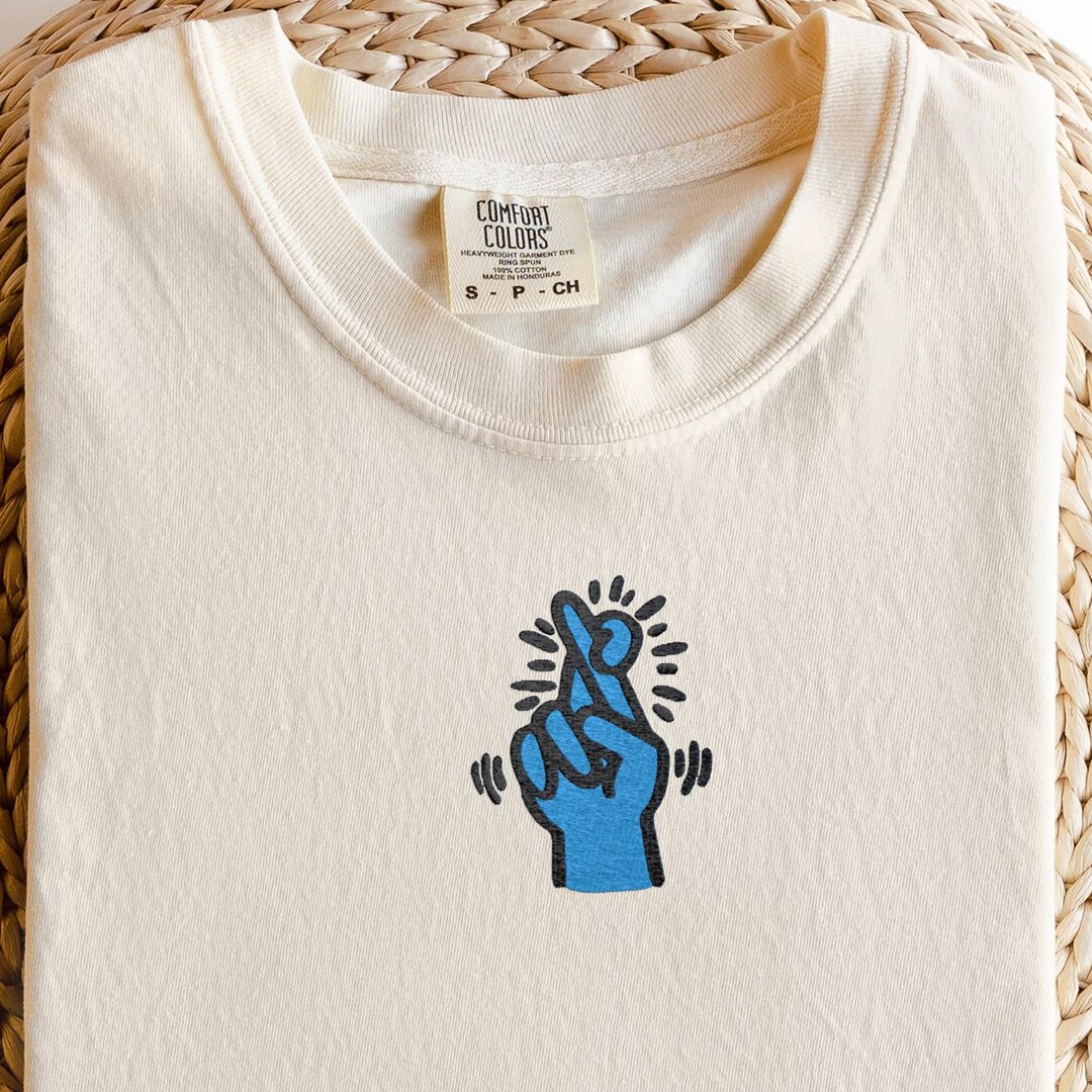 Embroidery Customizable Keith Haring finger Tshirt for Couples Perfect ...