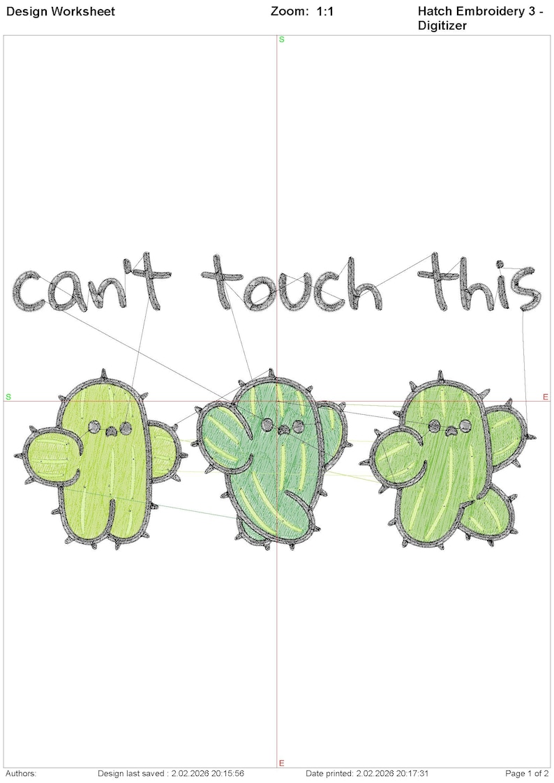 Funny Cactus Embroidery Design, Cant Touch This Quote, Cartoon Art ...
