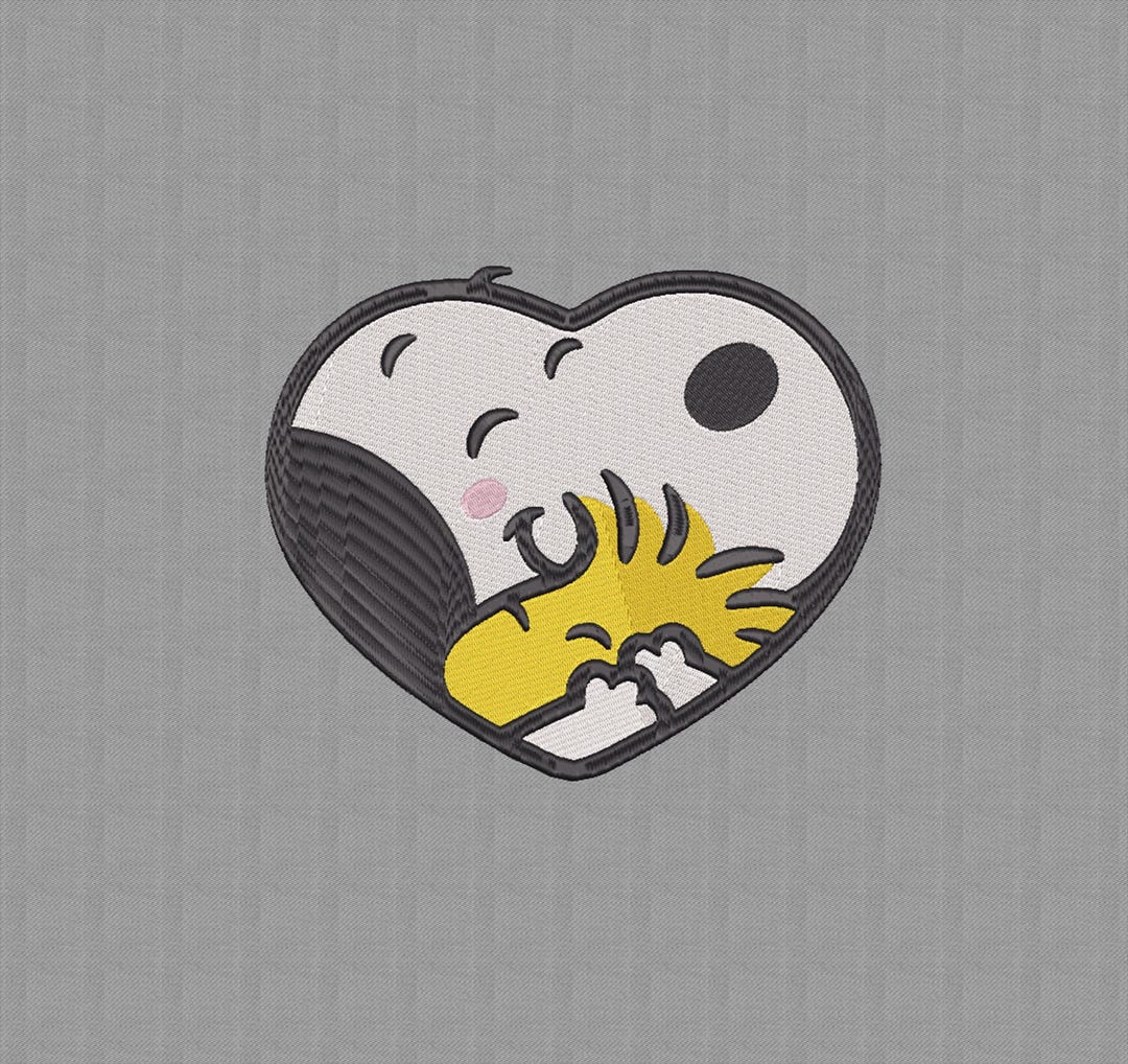 Lindo diseño de bordado de corazón de perro de dibujos animados, tema ...