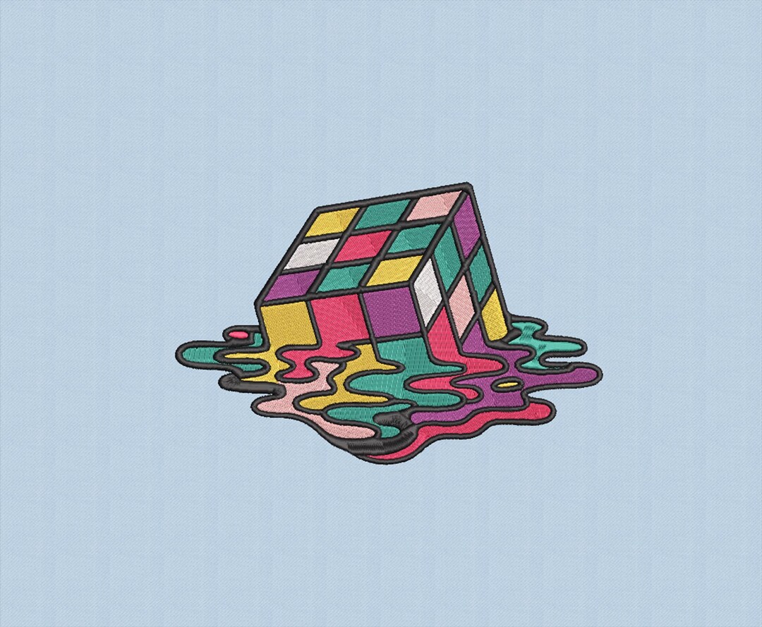 Melting Cube Embroidery Design: Retro Psychedelic Art (instant Download ...