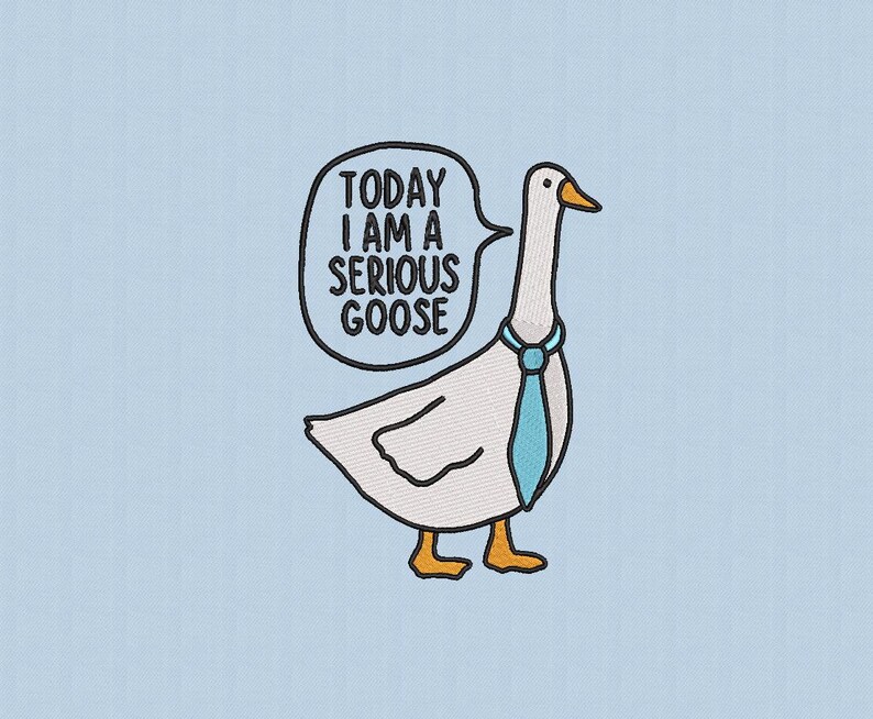 Serious Goose Embroidery Design: Funny Animal Art (digital Download) - Etsy