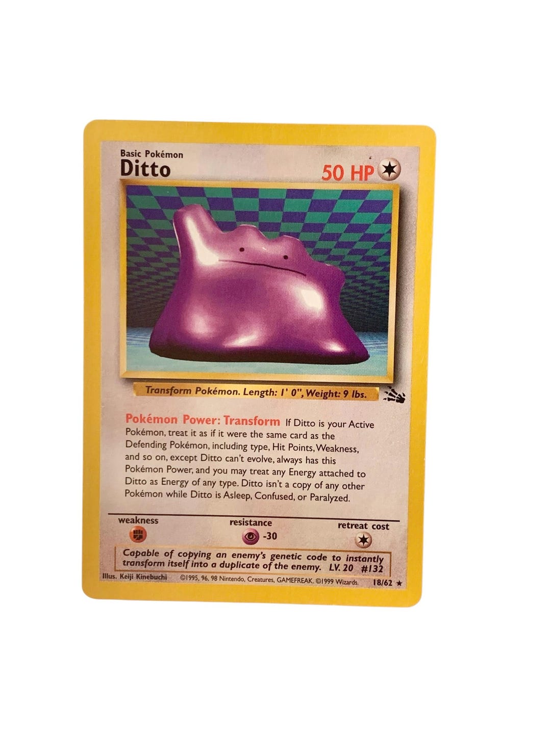 RARE Ditto 18/62 Fossil Set 1999 Wizards of the Coast Vintage Pokémon ...