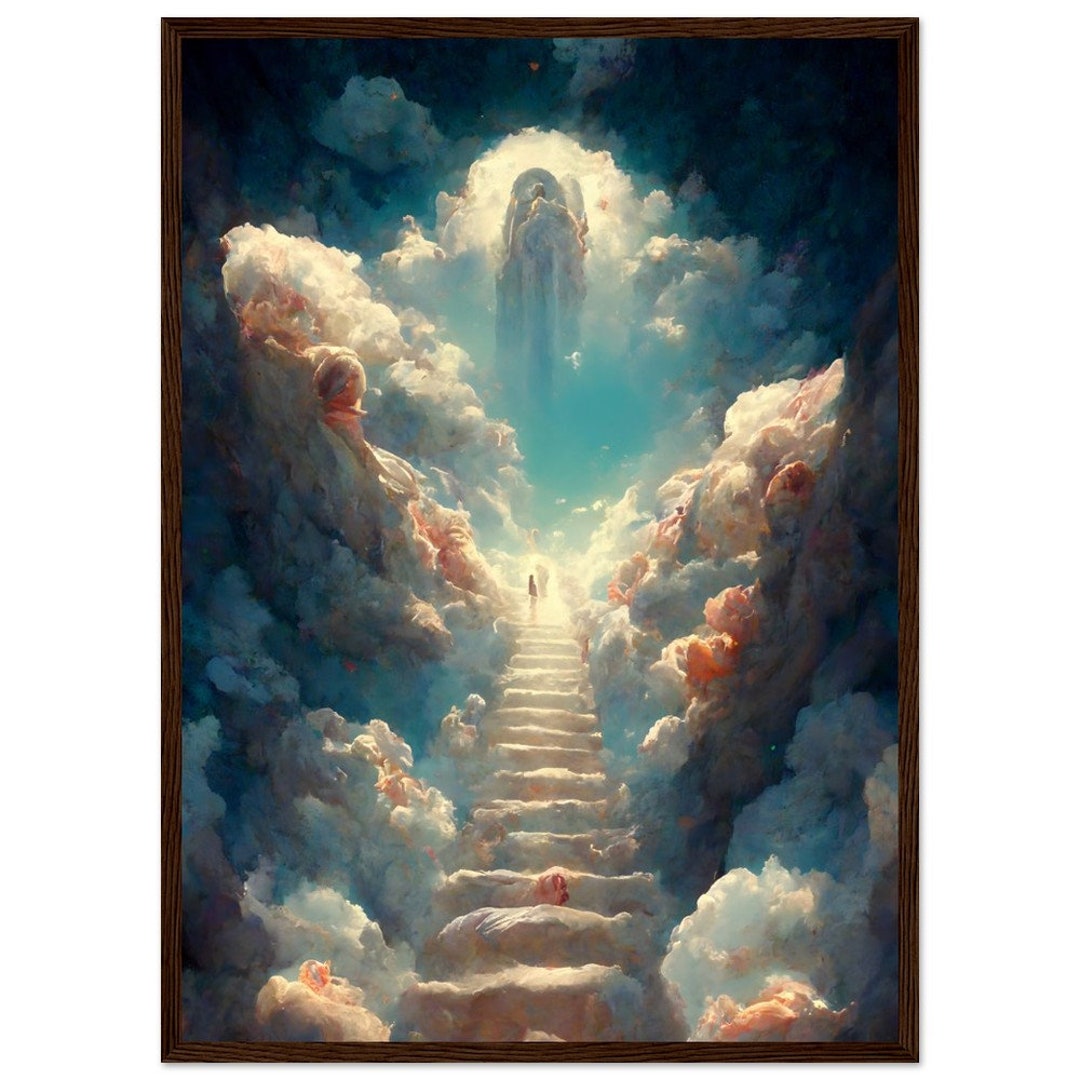 Heaven Picture Wooden Frame Christian Wall Art Scripture Prints ...