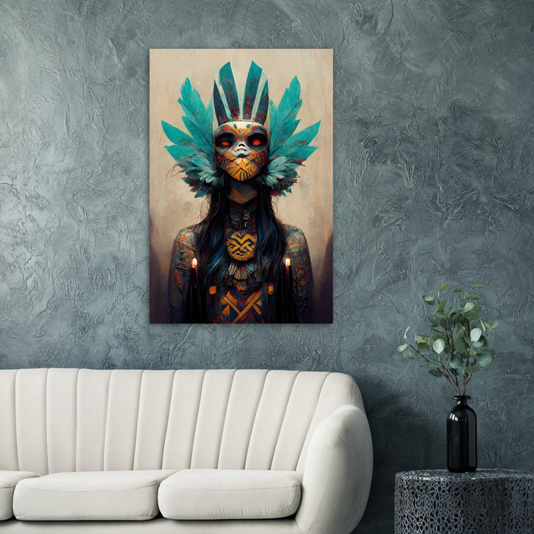 Aztec Warrior Painting, Poster, Wall Decoration Paper Poster Gift for ...