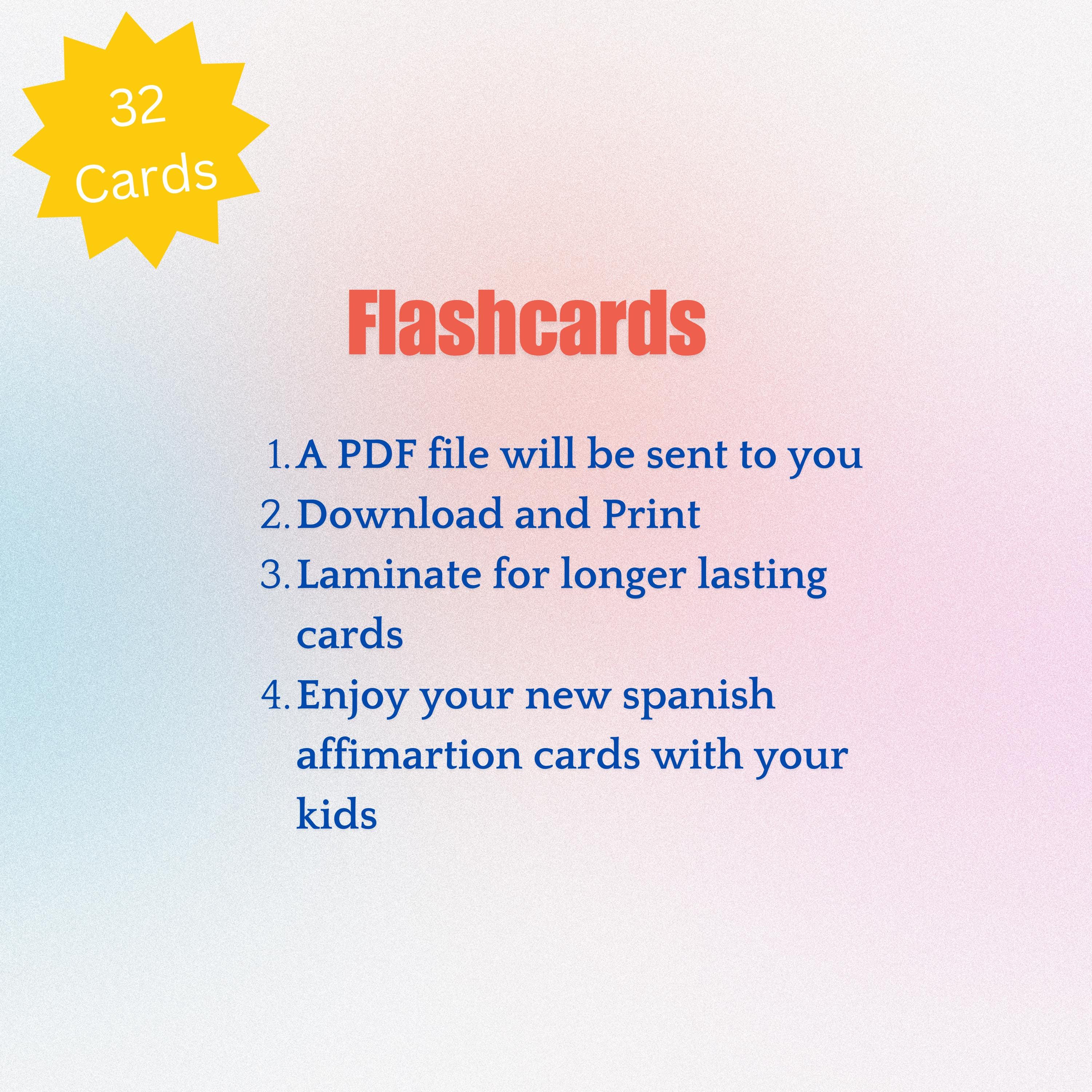 Spanish Affirmation Flashcards for Kids. Spanish Positive Affirmations ...