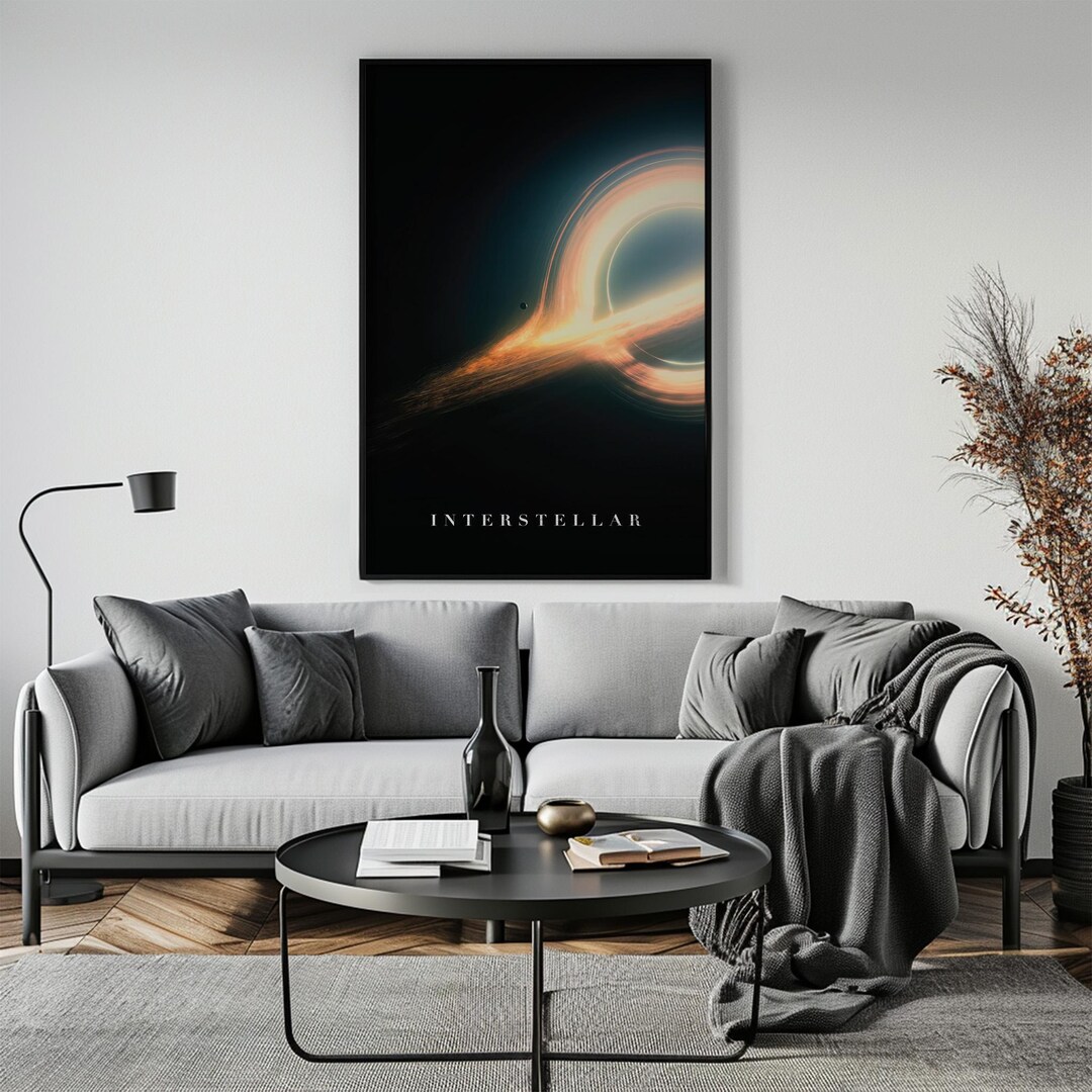 Interstellar Movie Poster With Frame - Space Film Wall Art, Sci-fi ...