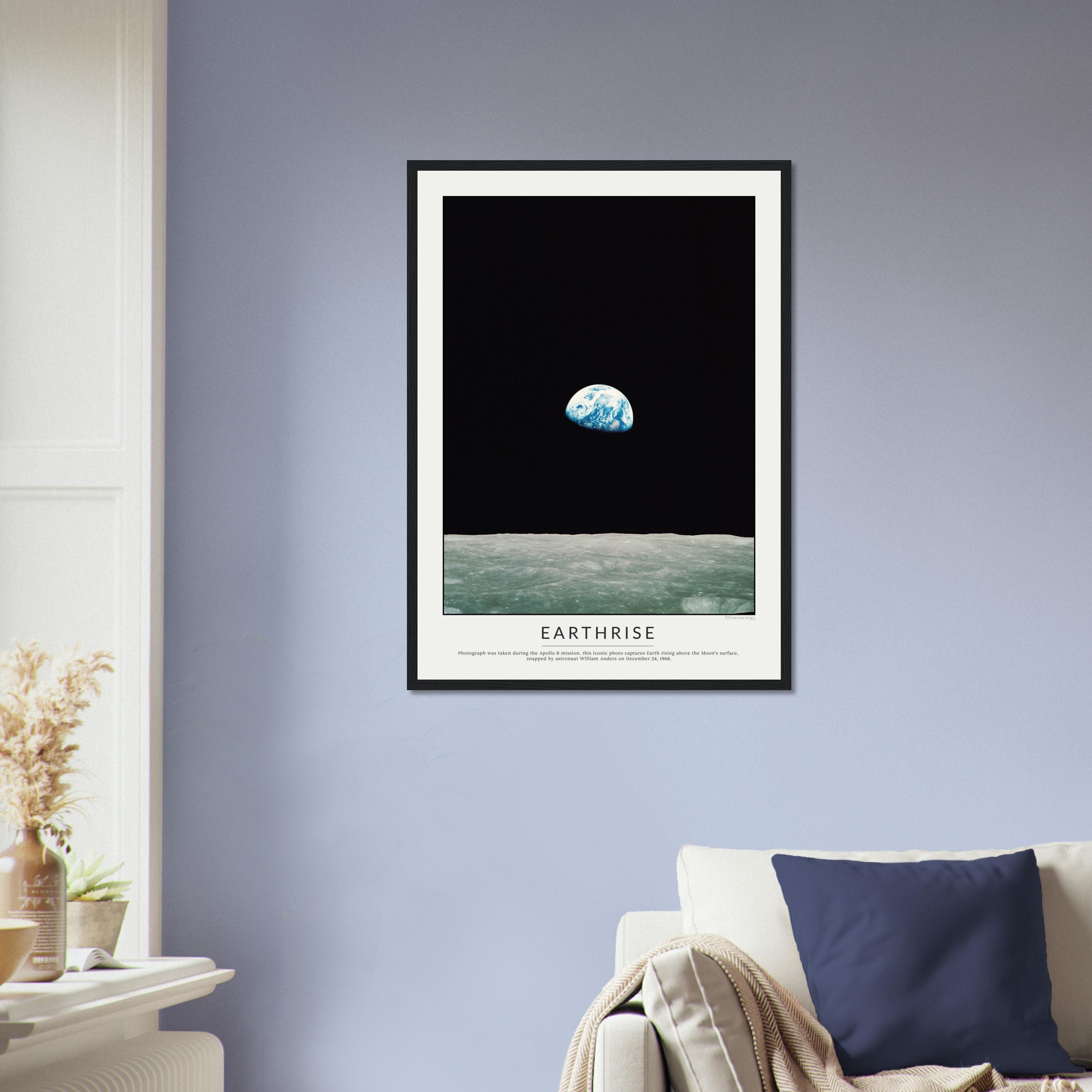 Earthrise Apollo 8, Spaceflight Framed Photography, Home Wall Décor ...