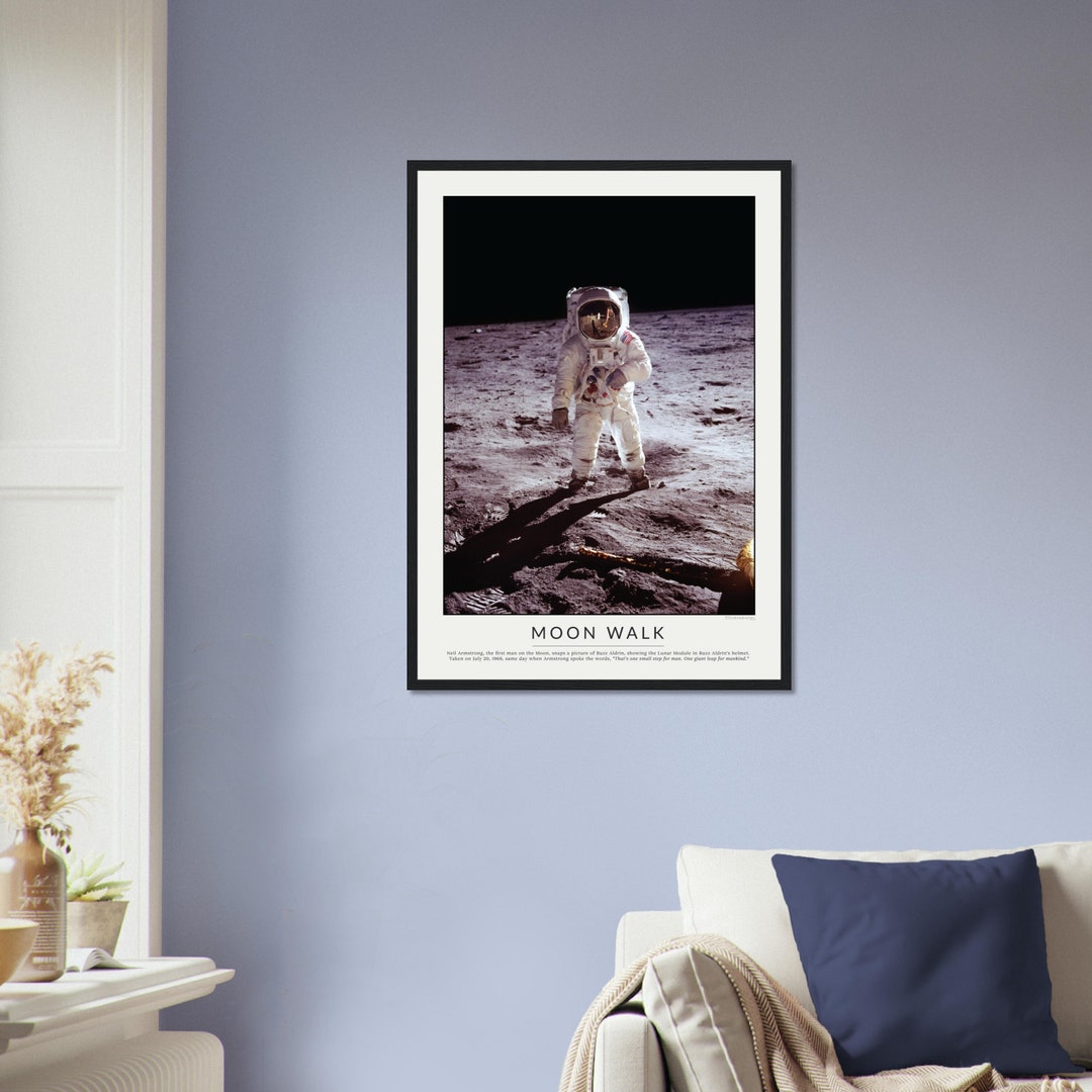 Apollo 11 Moon Walk, Spaceflight Framed Photography, Buzz Aldrin ...