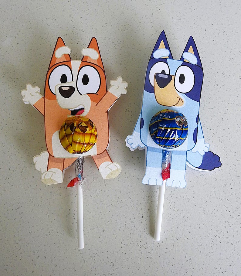 Pack of 10 Bluey & Bingo Lollipop Holders - Etsy Australia