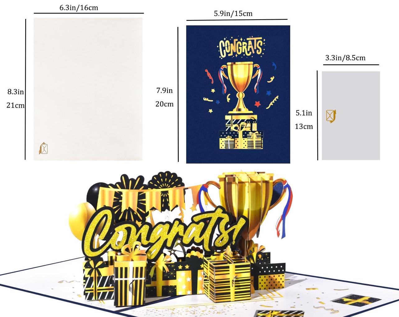 Congratulations 3D Pop up Card - Etsy