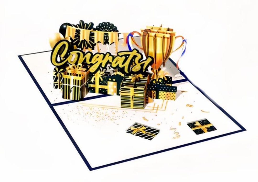 Congratulations 3D Pop up Card - Etsy