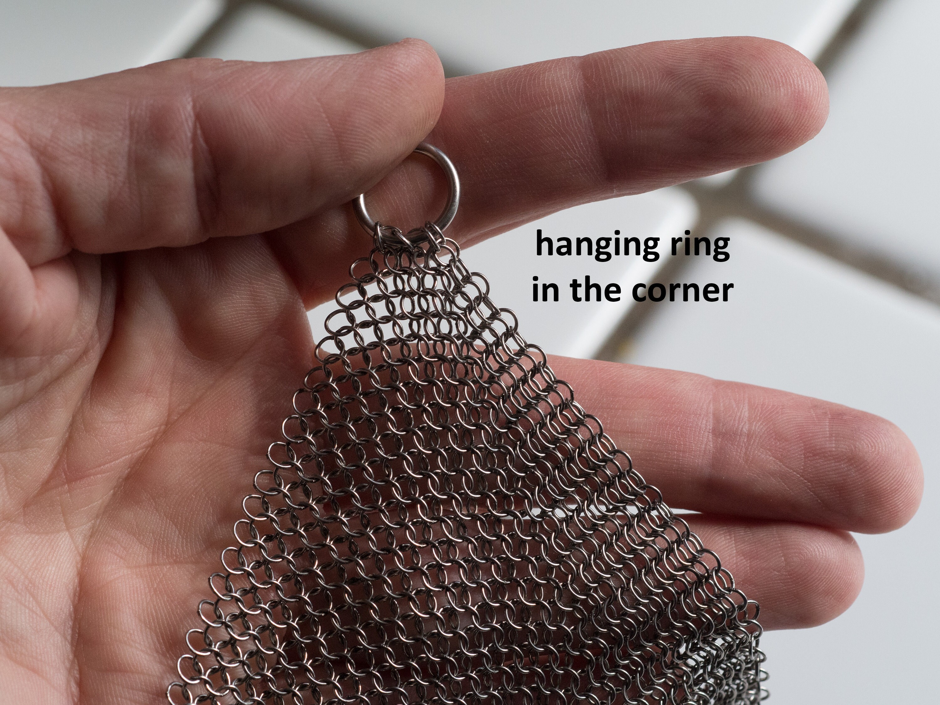 Cast Iron Pan Scrubber | Stainless Steel Welded Chainmail | Dishwasher ...