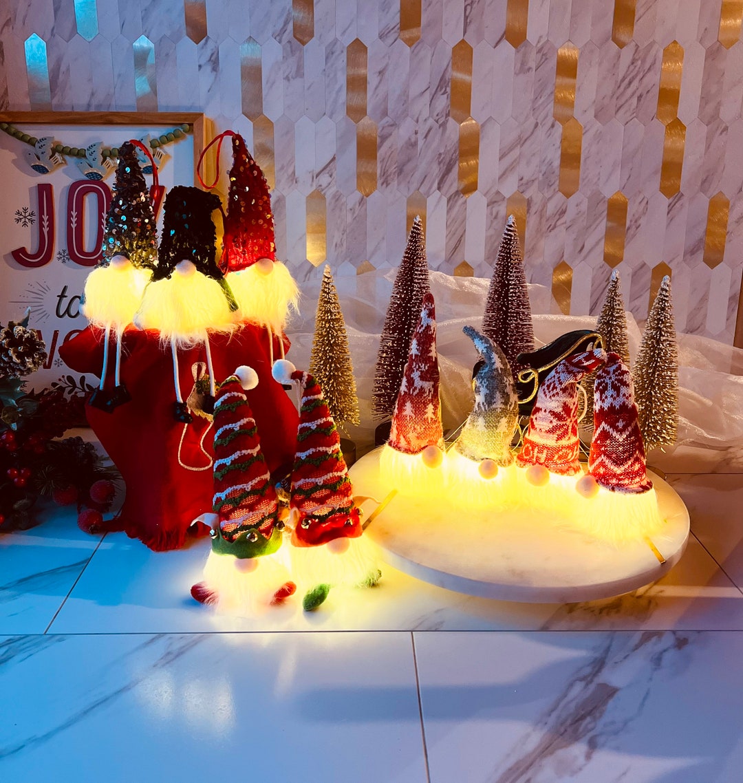 Christmas Gnomes LED Light Hanging Christmas Ornaments - Etsy