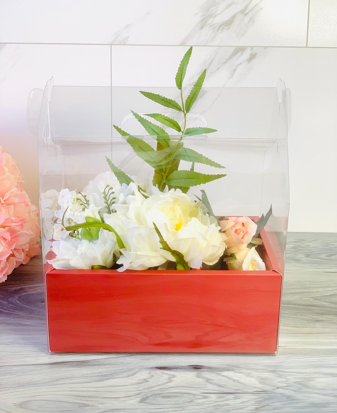 Clear Cake Flower Bento Gift Boxes 5 Pcs, Transparent Gift Box With ...