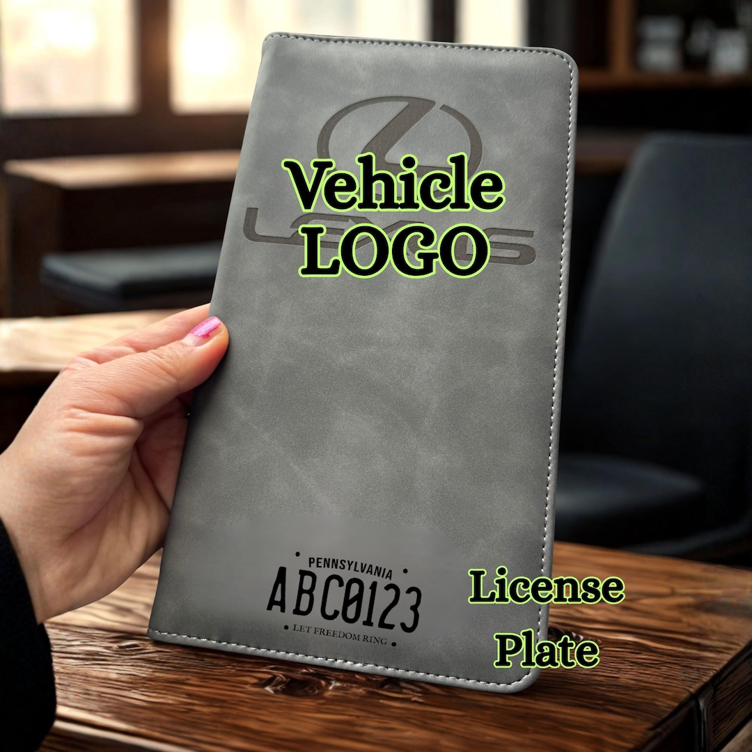 Personalized Vehicle Logo License Plate Leather Car Insurance ...