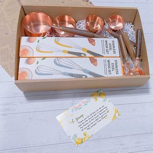 Personalized Cooking Gift Box Pretty Measuring Cups and Spoons 2 Whisks ...