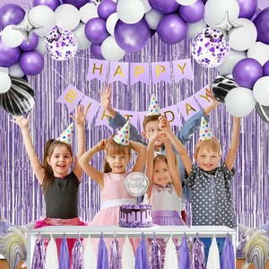 Happy Birthday Party Balloons Decoration With Backdrop Banner, Pink ...