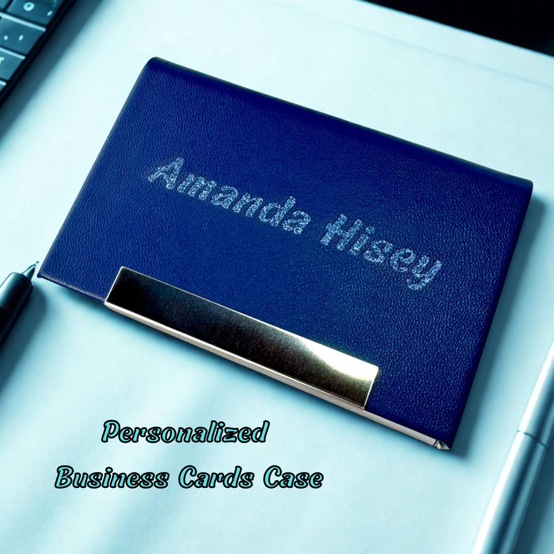 Leather Business Card Holder, Personalized Business Cards Case, Gift ...
