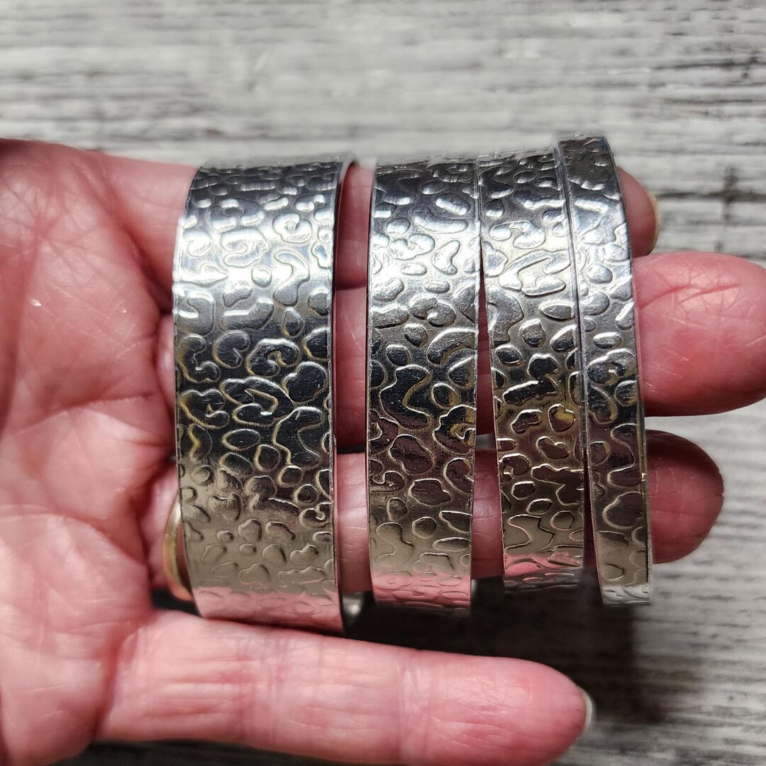 3/4 X 6" 14gs (10) Cheetah Pattern Aluminum Bracelet Cuff Blanks 1100 ...