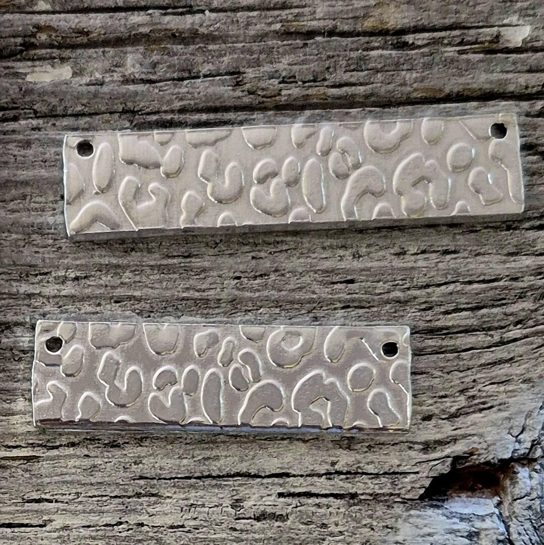 3/8 X 1-1/4" (20) Cheetah Pattern Metal 14gs Aluminum Bar Necklace ...