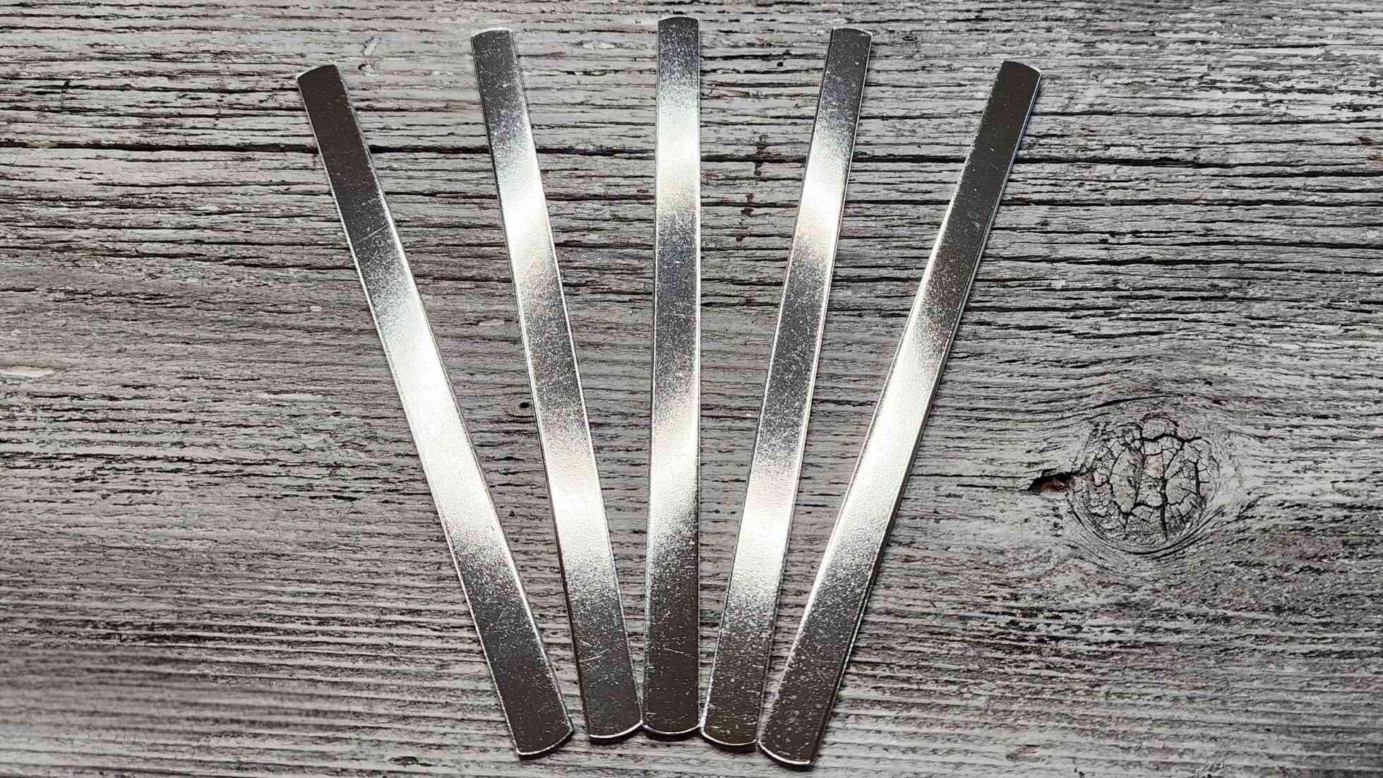1/4 X 6" (50) 14gs Cuff Blanks 1100 Pure Aluminum Tumble Polished Metal ...