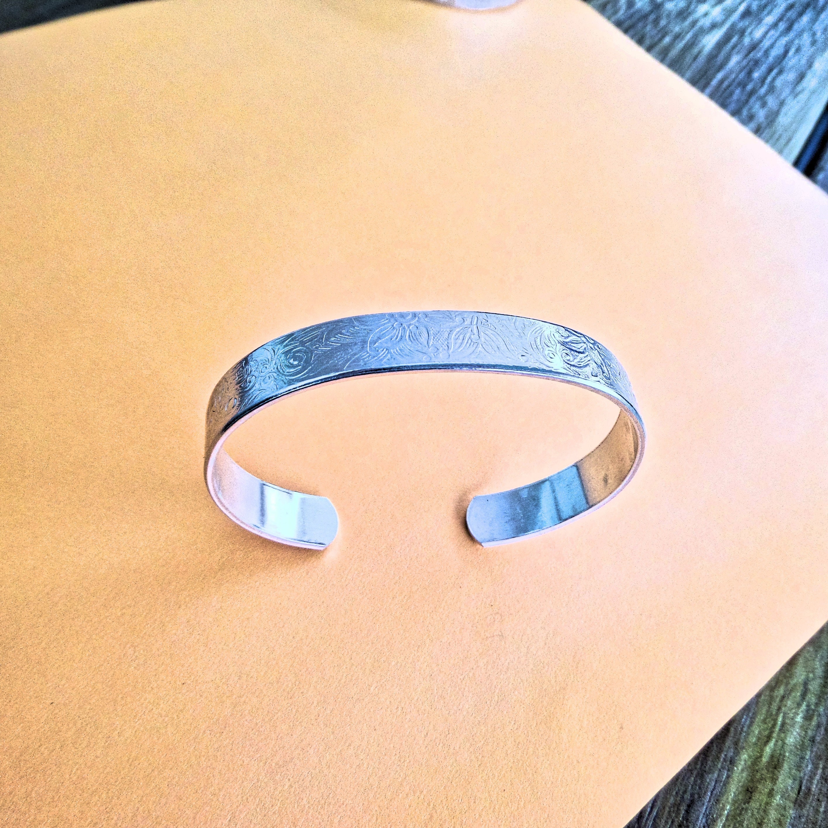 1/8 X 6 14gs 5 Floral Texture Cuffs 14G Soft Cold Rolled Bracelet ...