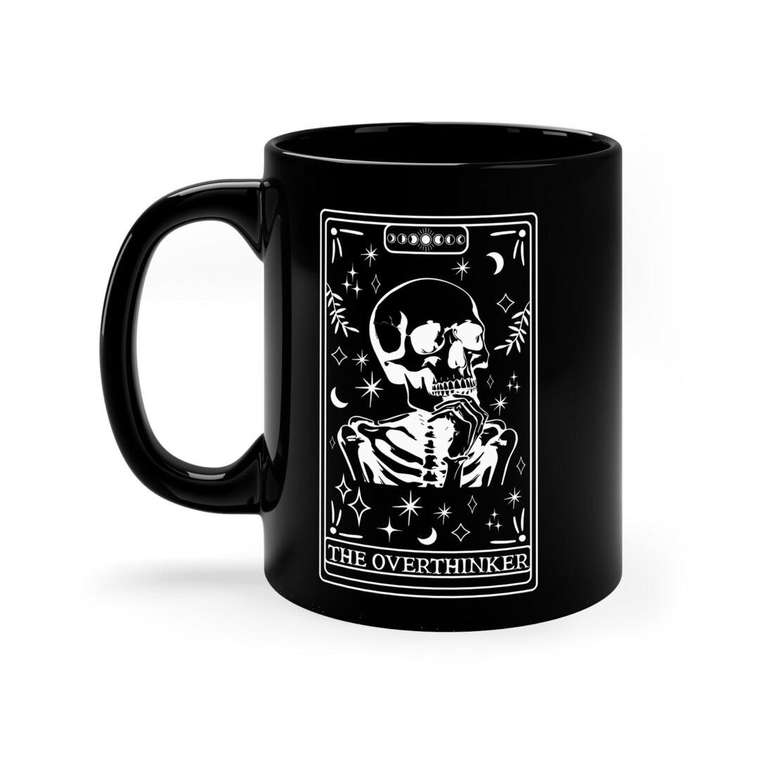 The Overthinker | 11oz Black Ceramic Tarot Card Mug - Etsy