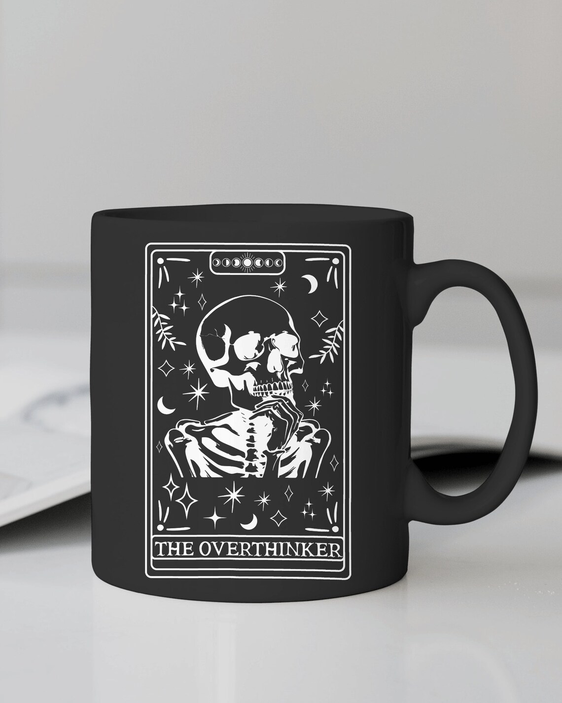 The Overthinker | 11oz Black Ceramic Tarot Card Mug - Etsy