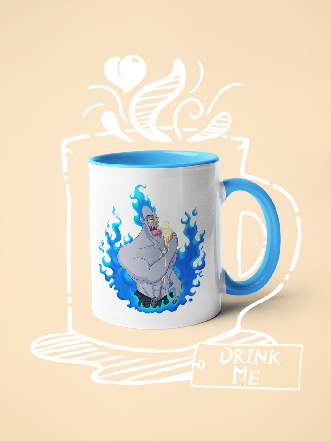 Coffee Mug Hades Villains, Queer Artwork, Gay Artwork, Parody ...