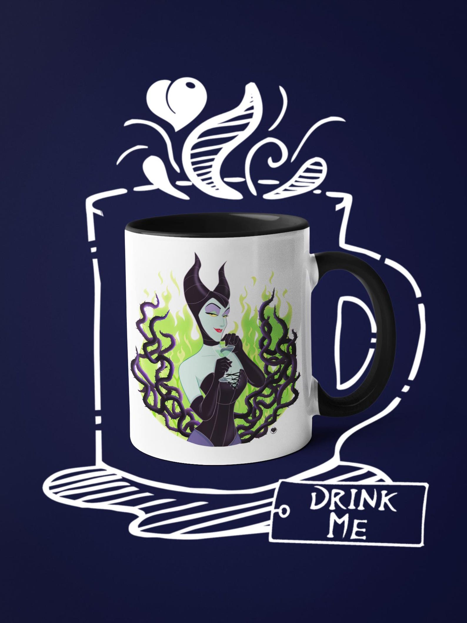 Coffee Mug Maleficent Villains, Queer Artwork, Gay, Parody Illustration ...