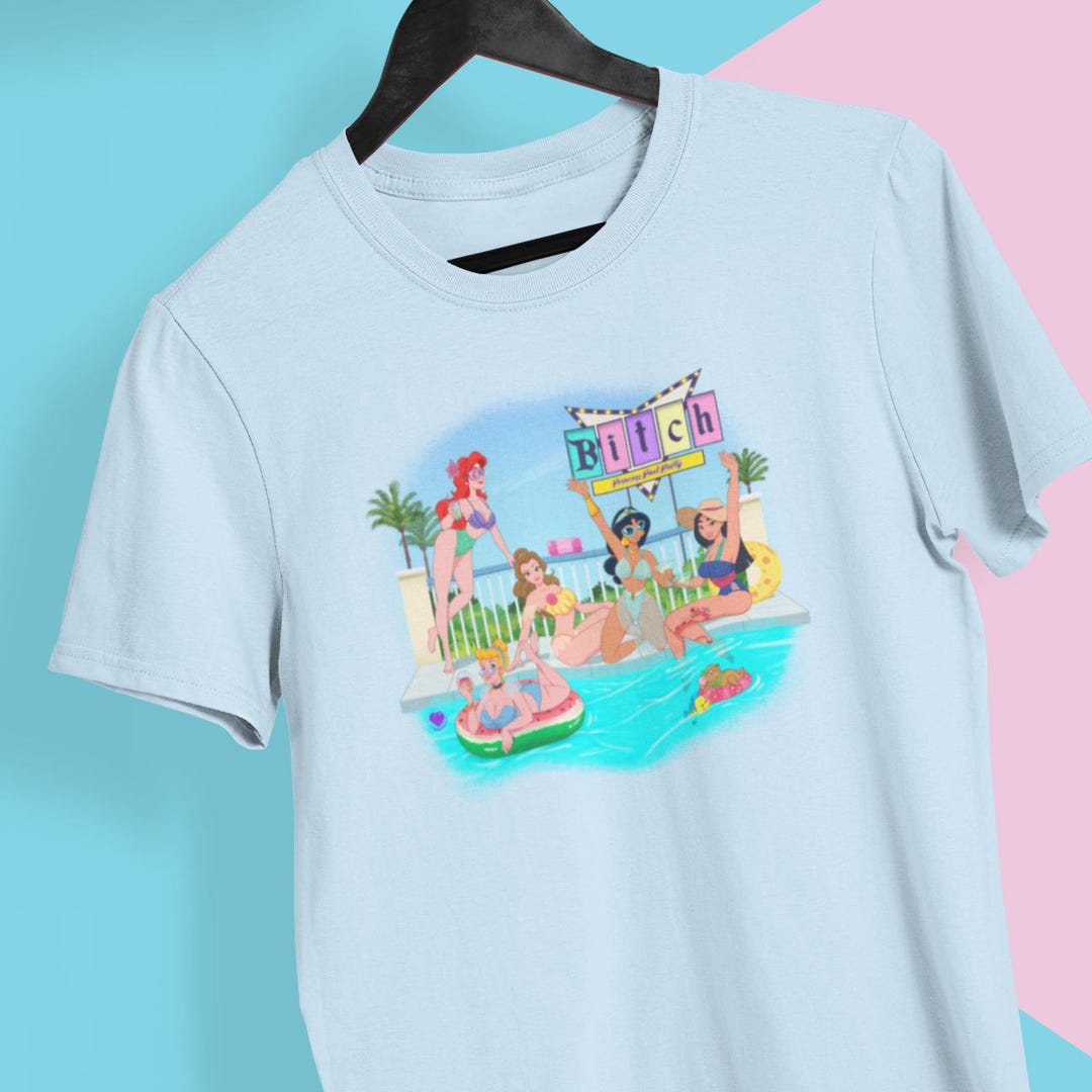 Unisex T-shirt Bitch Pool Party, Disney Princesses, Parody, Fun Apparel ...
