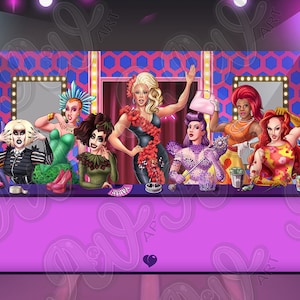 Matted Poster Last Supper Drag Draglam, Queer, Drag Queens, LGBTQ Decor ...